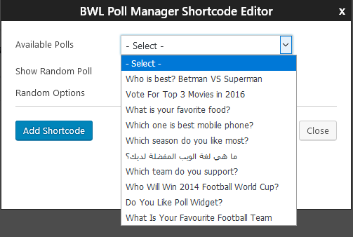 BWL Poll Manager by xenioushk | CodeCanyon